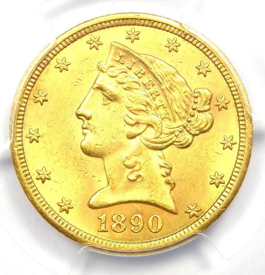 1890-CC Liberty Gold Half Eagle $5 Coin - PCGS Uncirculated Details ...