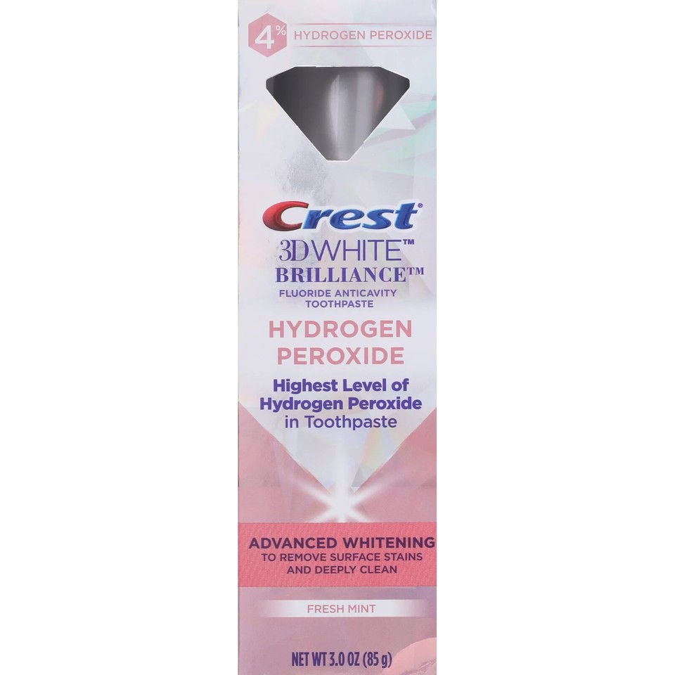 (2 PK) CREST 3D White Brilliance Hydrogen Peroxide Toothpaste With ...