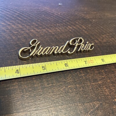 Pontiac grand prix gold script metal emblem badge 4 inch ornament GM | eBay