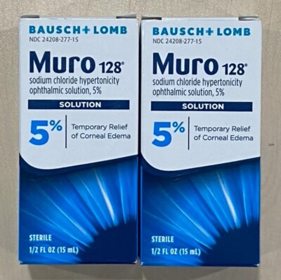 2x Pack, MURO 128 5% SOLUTION, 1/2 Oz 15mL Bausch + Lomb Free Shipping ...
