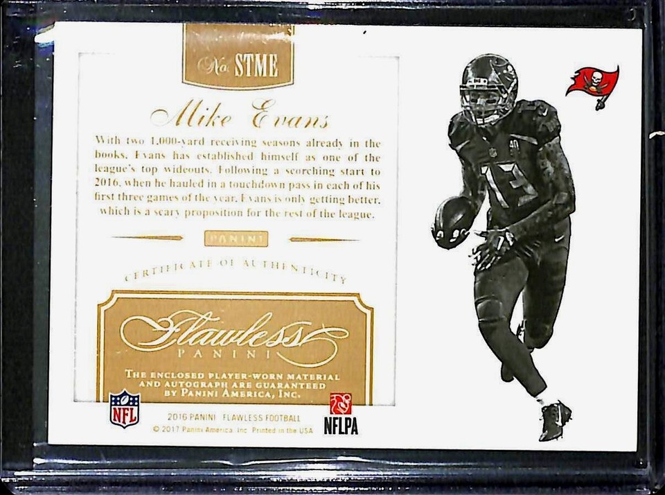 2016 Panini Flawless Patch Autograph #STME Mike Evans No 9 of 25 | eBay
