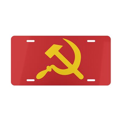 Retro USSR Soviet Union Hammer and Sickle Communist License Plate ...