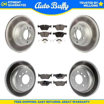 Front Rear Coated Disc Brake Rotor & Ceramic Pad Kit For 2008 BMW 328xi ...
