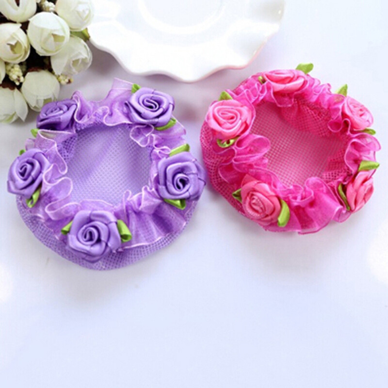 Cute flower girl bun mesh for hair for baby bun net bun cover ...
