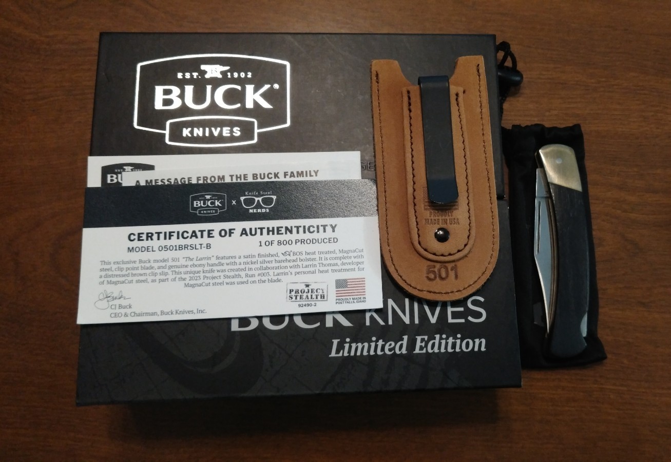 Buck 501 Squire Magnacut Ebony Limited Larrin Stealth Run 0501BRSLT-B ...