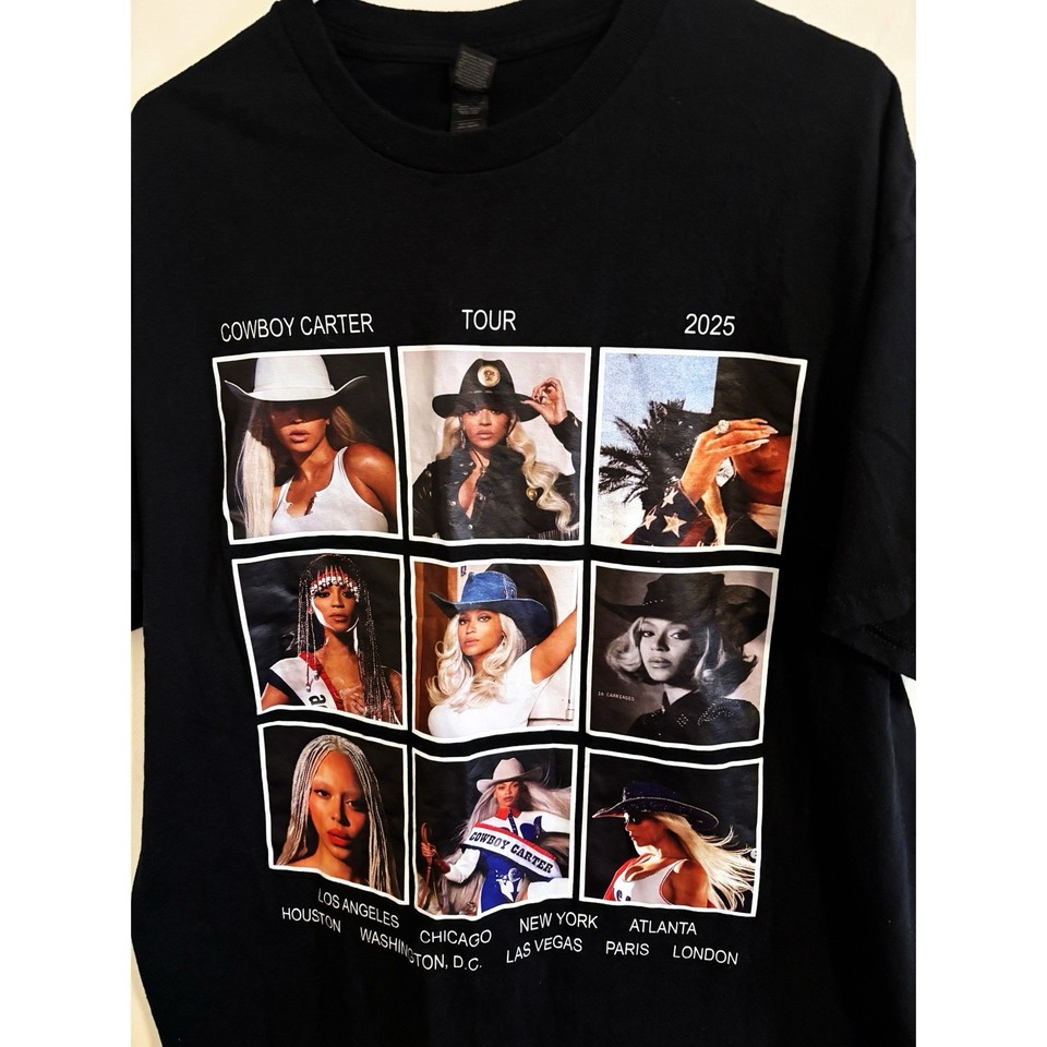 Beyonce Cowboy Carter Tour Shirt Printed EUC Size XL | eBay UK