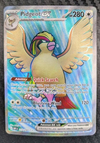 Pokemon Card - Pidgeot ex Obsidian Flames 217/197 Ultra Rare NM | eBay
