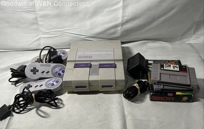Nintendo Super Nintendo SNES 1990s Console SimCity NHL 94 Game Lot 3 ...