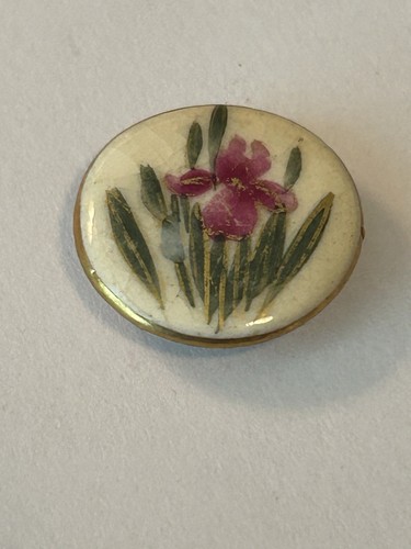 Vintage Antique Japanese Satsuma Button Purple Iris Flower 11/16” | eBay