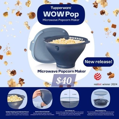 New Tupperware Wow Pop Microwave Popcorn Maker | eBay Australia