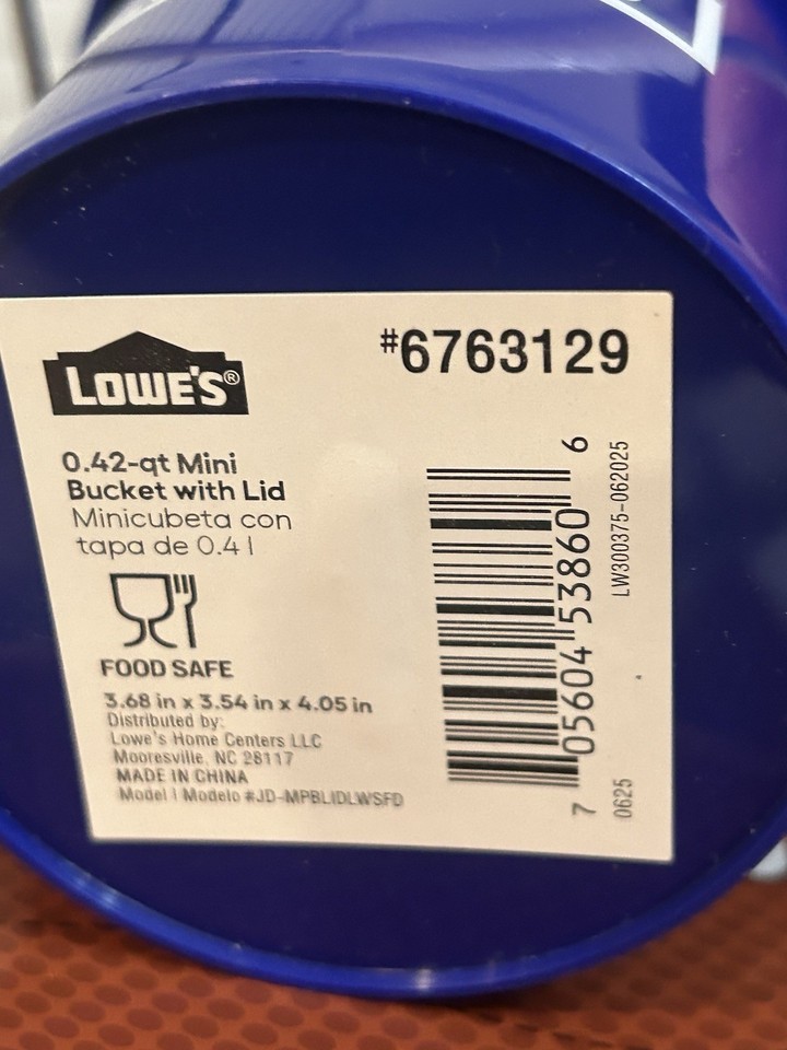 Lowe's 0.4-quart BPA-Free Food-Grade Polypropylene Mini bucket Lid(s ...