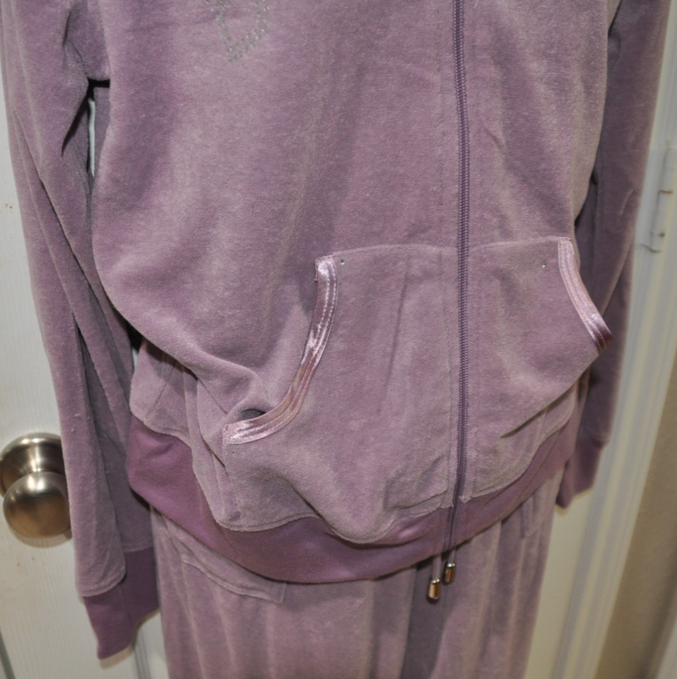 BCBG Maxazria Women's Lavender Tracksuit Set Rhinestone Bling Soft ...