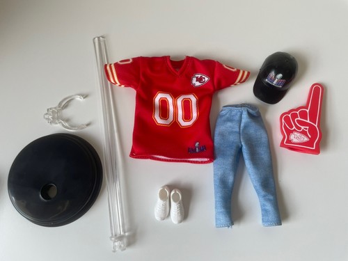 HRM76 Barbie 2004 NFL Super Bowl LVIII Champion DOLL OUTFIT Kansas City ...
