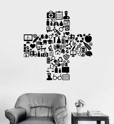 Vinyl Wall Decal Medicine Hospital Symbol Clinic Doctor Nurse Stickers ...