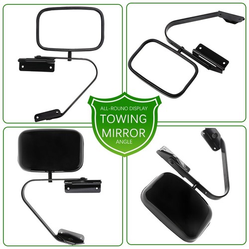A Pair Manual Black Steel 5x8 Swing Lock Mirrors For 80-96 Ford F150P/U ...