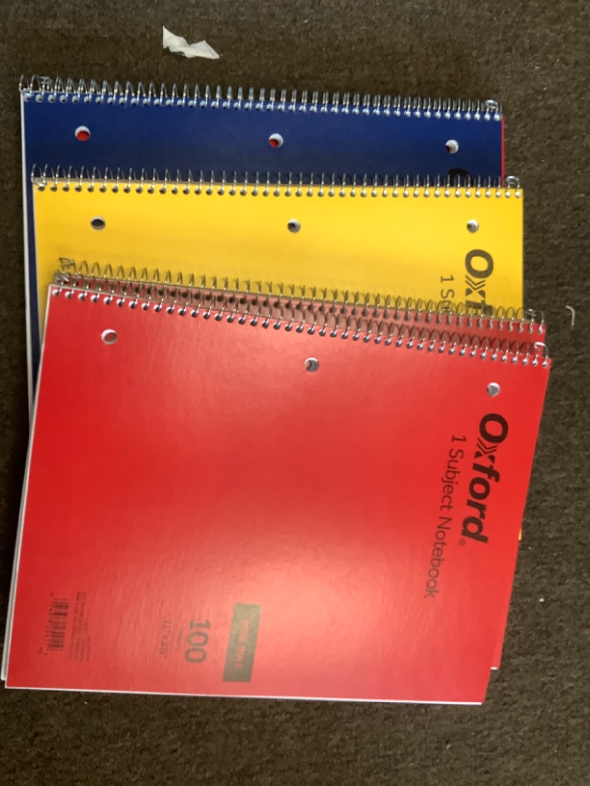 Oxford 1-Subject spiral Notebook 8.5 x 11 wide ruled assorted colors ...