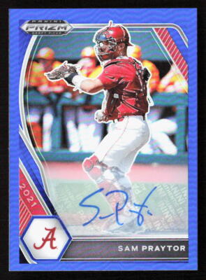 2021 2021 Prizm Draft Picks Sam Praytor Blue Auto /99 #PDP179 Alabama ...
