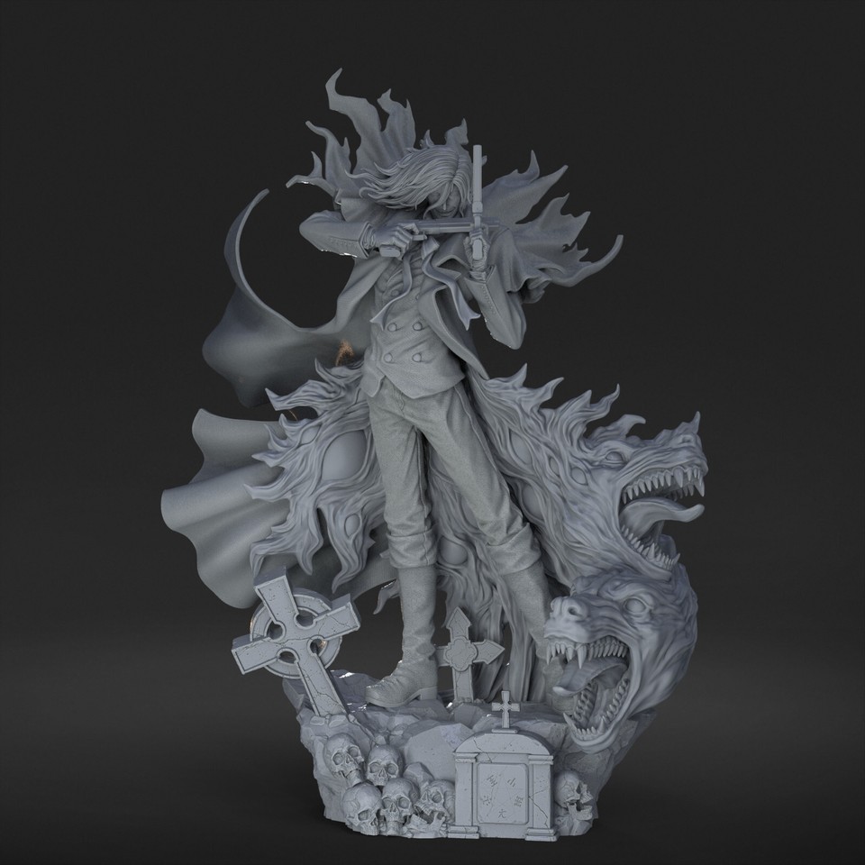 Alucard 3D Printed Figure, Hellsing Vampire Hunter Collectible Statue ...