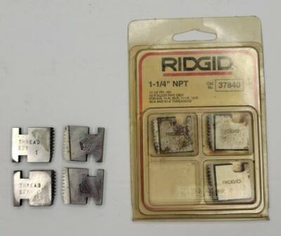 Ridgid 37840 1-1/4", 11-1/2 NPT 12R Alloy Pipe Threading Dies set of 3 ...