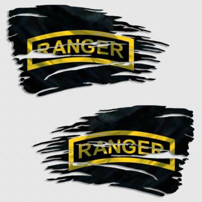 Army Ranger Tattered Flag Decal USA Distressed Light Infantry Sticker ...
