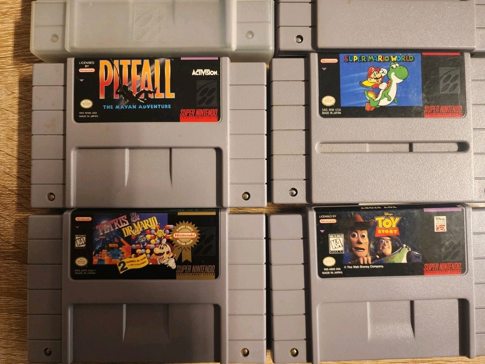 Super Nintendo Entertainment System SNES With 9 Games, Remotes, Cords ...