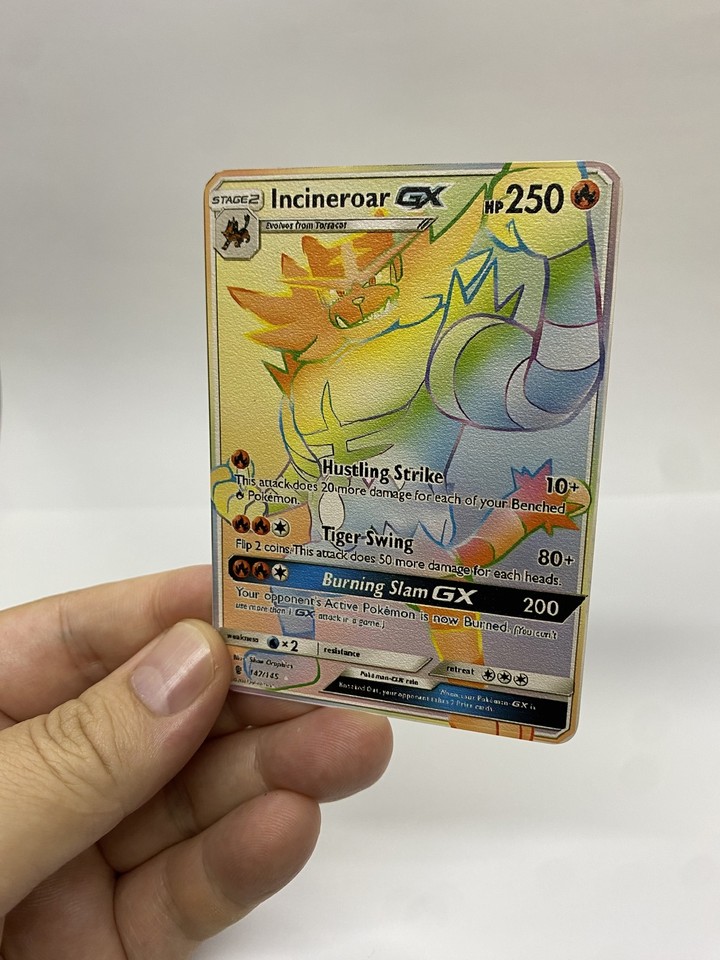 Incineroar GX Gold Metal Pokémon Card-Collectible Gift Display ...