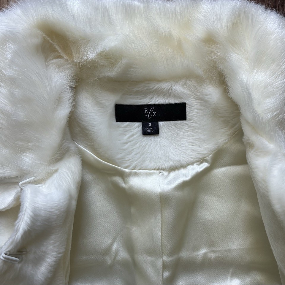 Rachel Zoe Faux Fur Ivory White Vest Vest Lined Snow Bunny Apres Ski ...