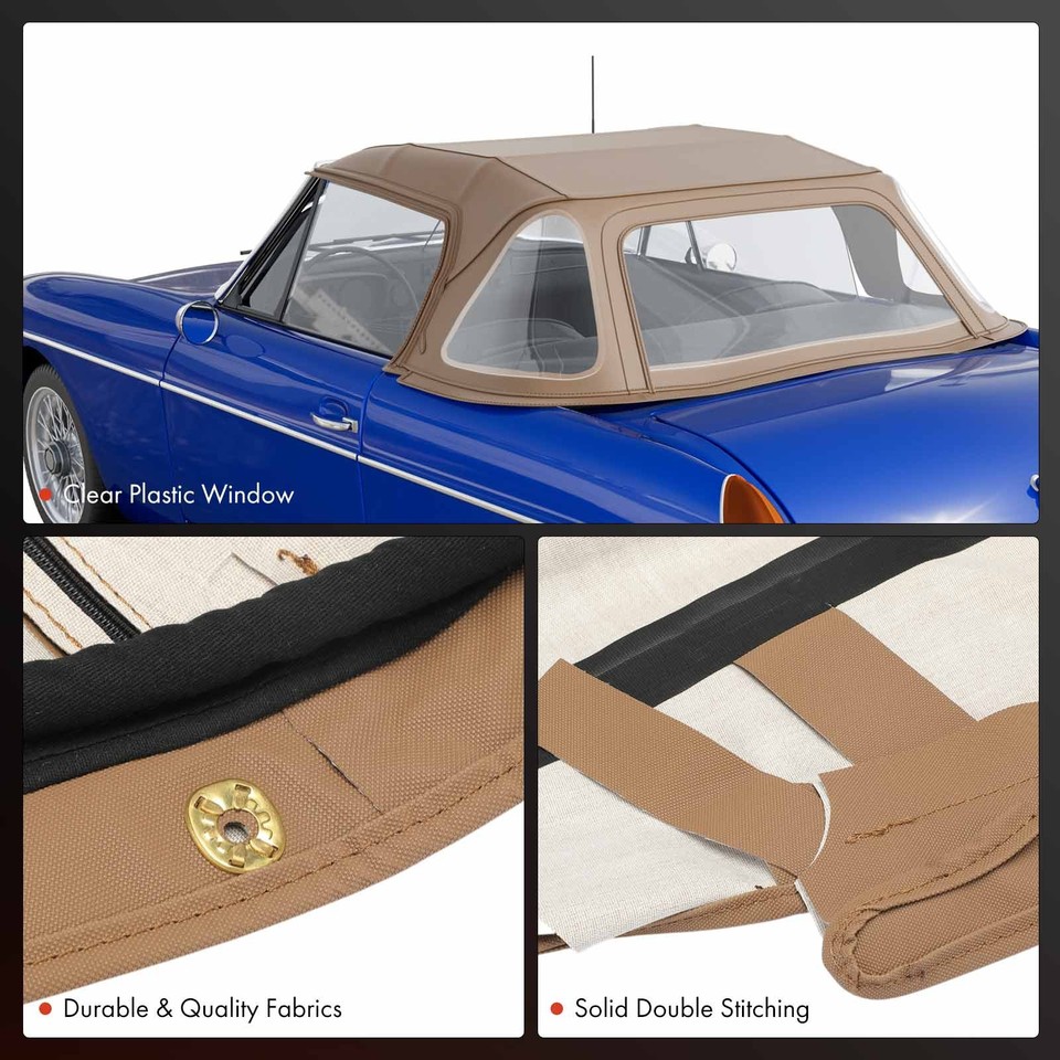 Saddle Convertible Soft Top w/ Plastic Window for MG MGB 71-80 ...