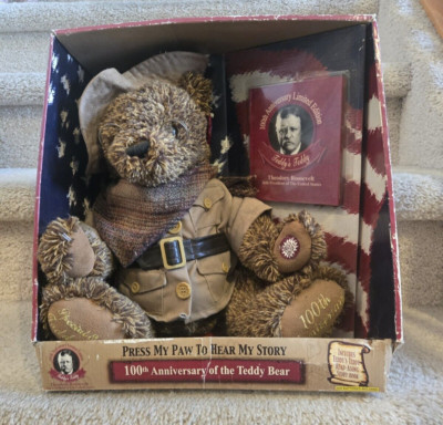 Teddy Roosevelt Talking Teddy Bear with Book 100th Anniversary Teddy ...