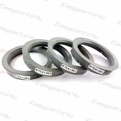 4x spigot rings 72,6 mm - 58,1 mm Conversion for alloy wheels | eBay