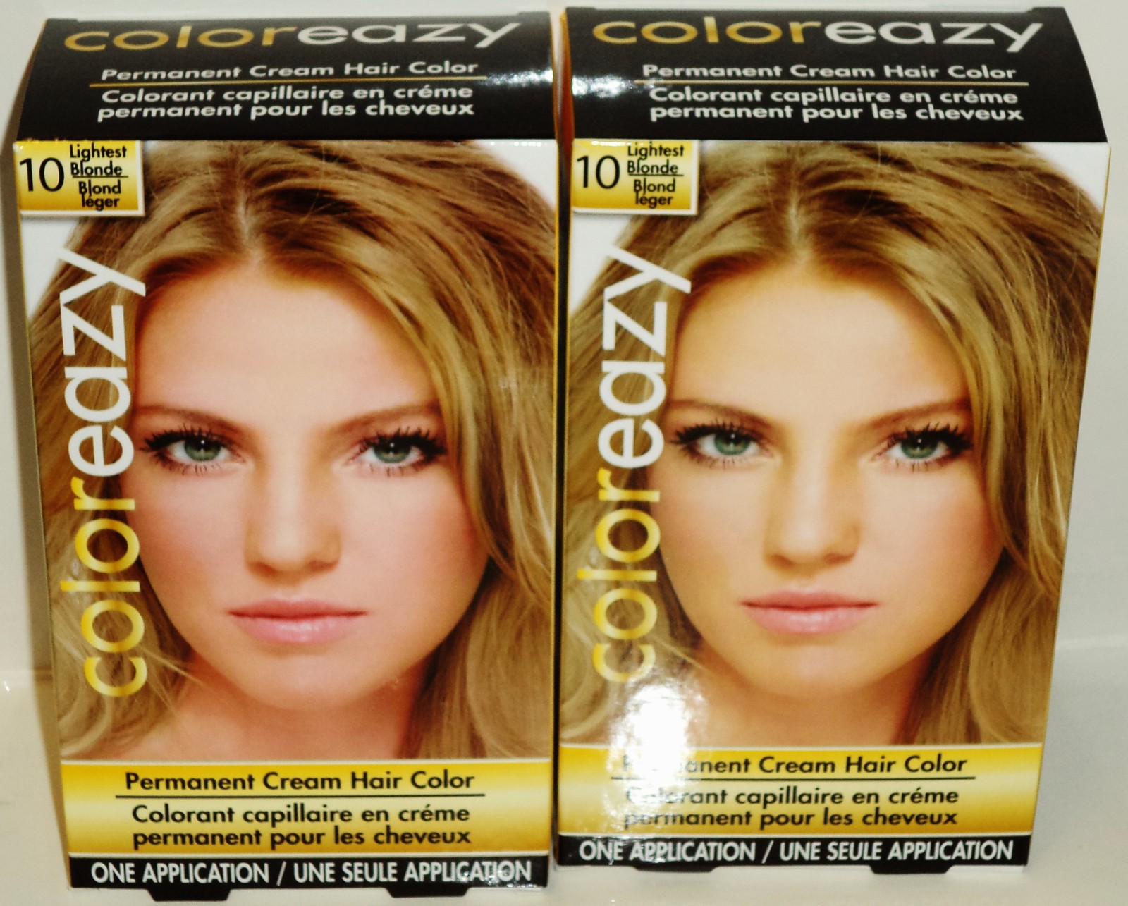 Set Of 2 Coloreazy Permanent Cream Hair Color LIGHTEST BLONDE #10 NIP ...