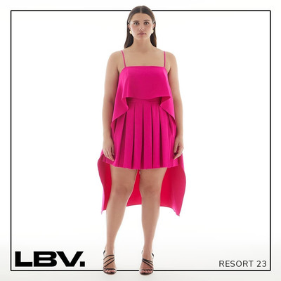 LBV Women's Pink Pleated Wing Mini Dress Sz 2 NWT 498 | eBay