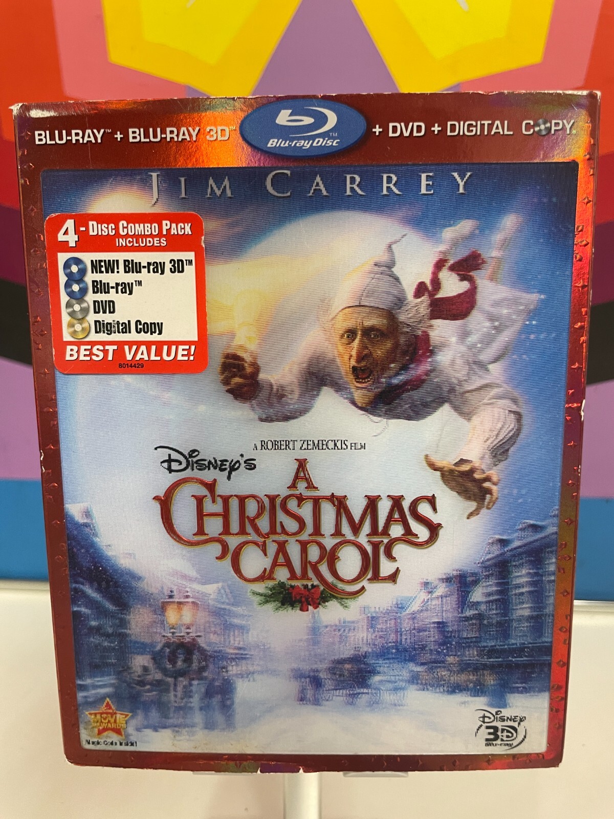 Disney's A Christmas Carol Blu-ray DVD 2010 3-Disc Set 3D w/ Lenticular Slipcase 786936805017 | eBay