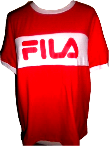 FILA activewear TOP size 18 NEW &tags $20 red&white stretch cotton ...