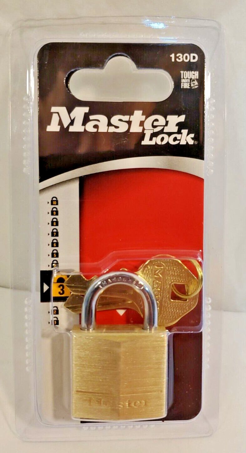 NEW Master Lock 130D Solid Brass Body Padlock with 2 Keys | eBay