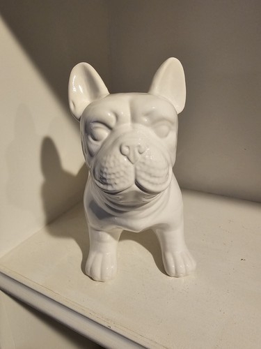 French Bulldog Frenchie Planter White 9" Tall. 10" Long | eBay