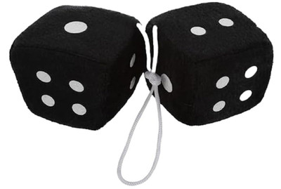 Fuzzy Dice for Car Mirror – 2-Piece Plush Hanging Dice (Black) | eBay UK