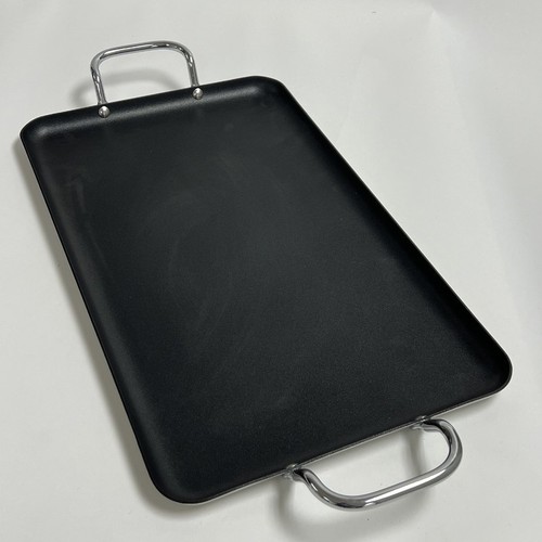 New Black Aluminium 19" Double Griddle, Non-Stick Plancha Comar BBQ ...