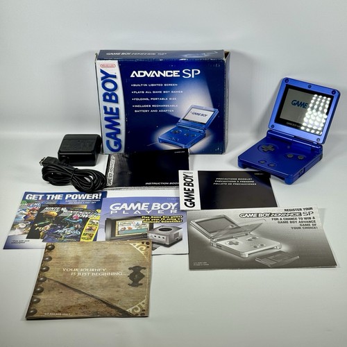 Nintendo Gameboy Advance GBA SP AGS-001 Cobalt Blue CIB Great Condition ...
