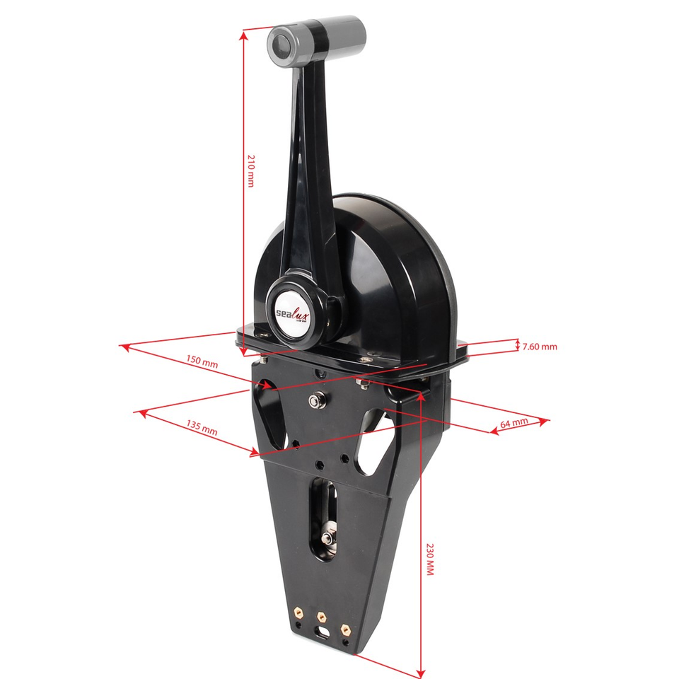 Black Marine Boat Single Lever (Handle) Top-Mount Engine Control for ...