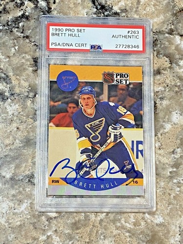 1990-91 Pro Set Brett Hull #263 Auto PSA/DNA Slabbed Authentic St Louis ...