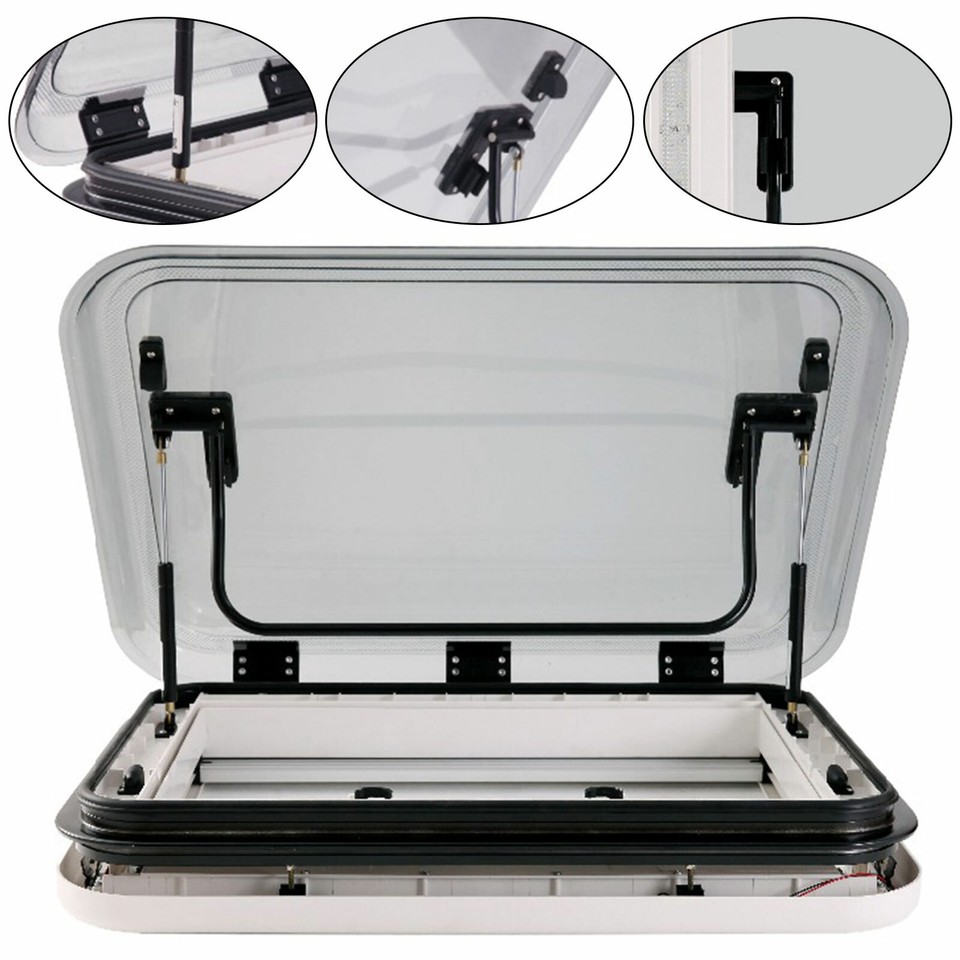 800mm*500mm Roof Window Hatch RV Caravan Trailer Skylight Vent Hatch w ...