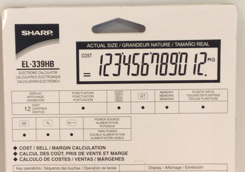 Sharp EL-339HB Basic Calculator for sale online | eBay