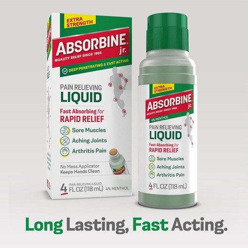 Absorbine Jr. Maximum Strength Pain Relieving Liquid, 4% Menthol Liquid ...