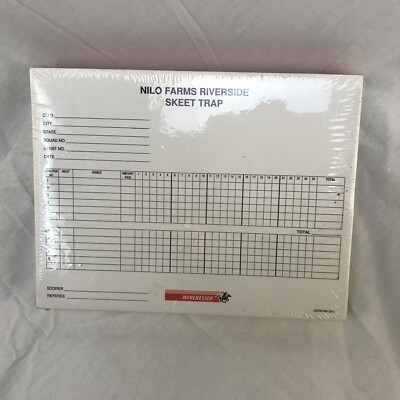 5 Vtg Nilo Farms Riverside Winchester Trap Score Card Writing Pad Skeet ...