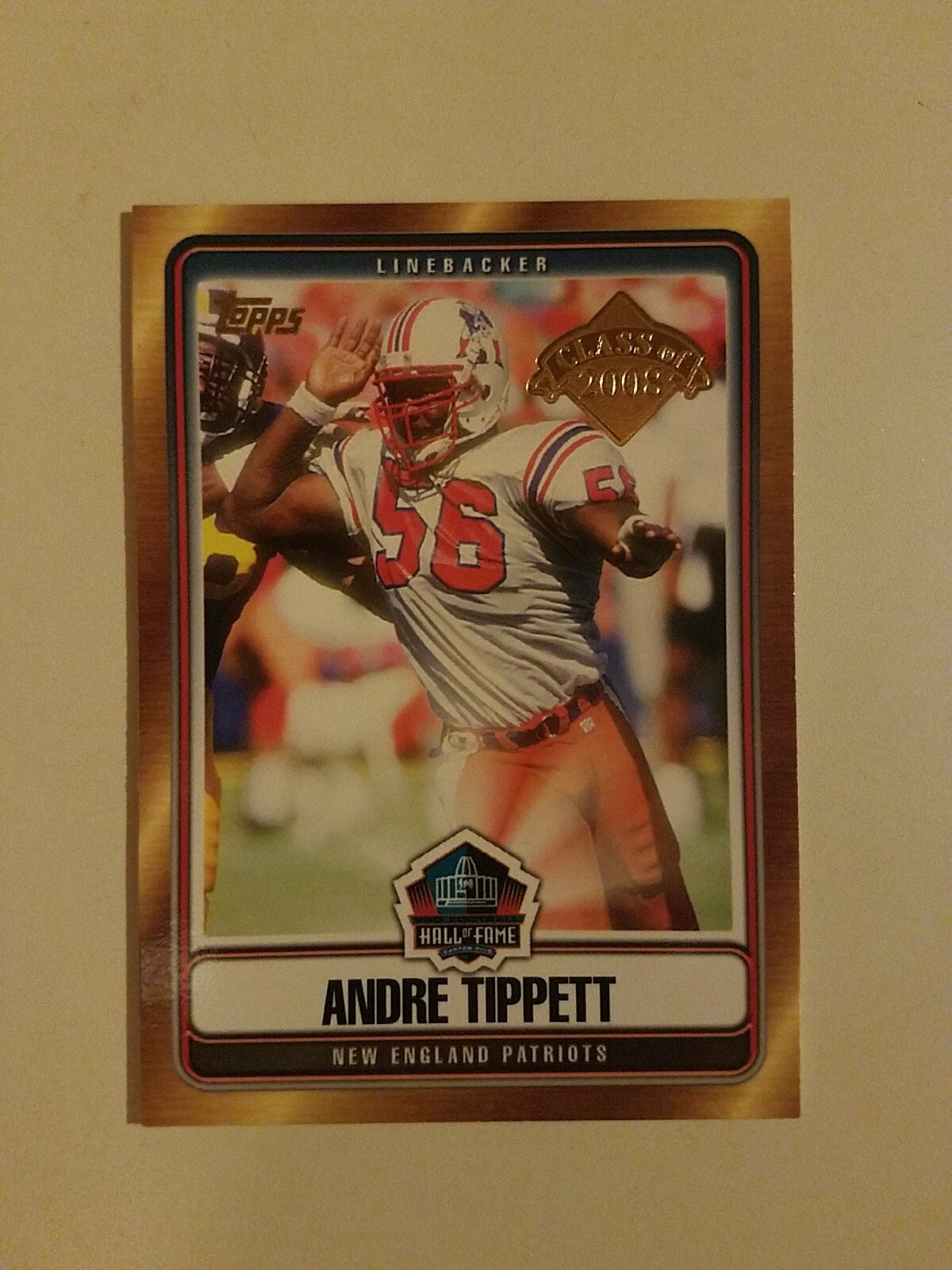 2008 Topps Andre Tippett Hall of Fame Insert #HOF-AT New England ...