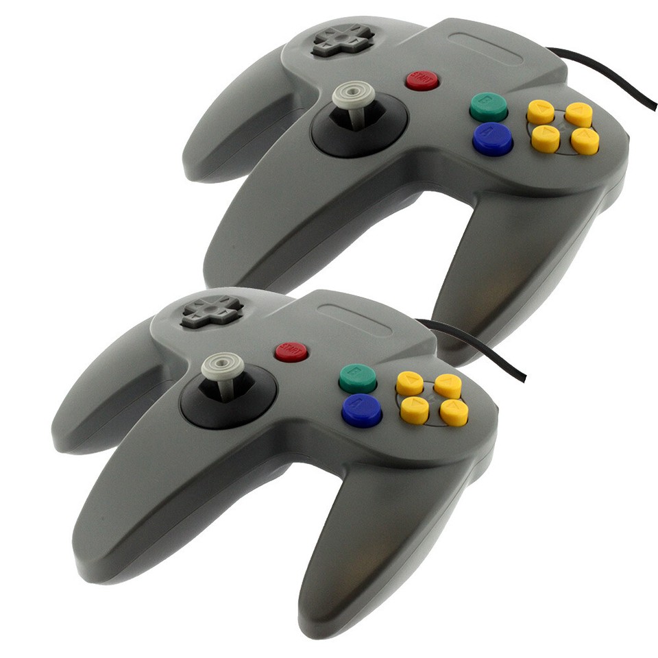 2x Wired Controller Compatible With Nintendo 64 | N64 Joystick | 6ft ...