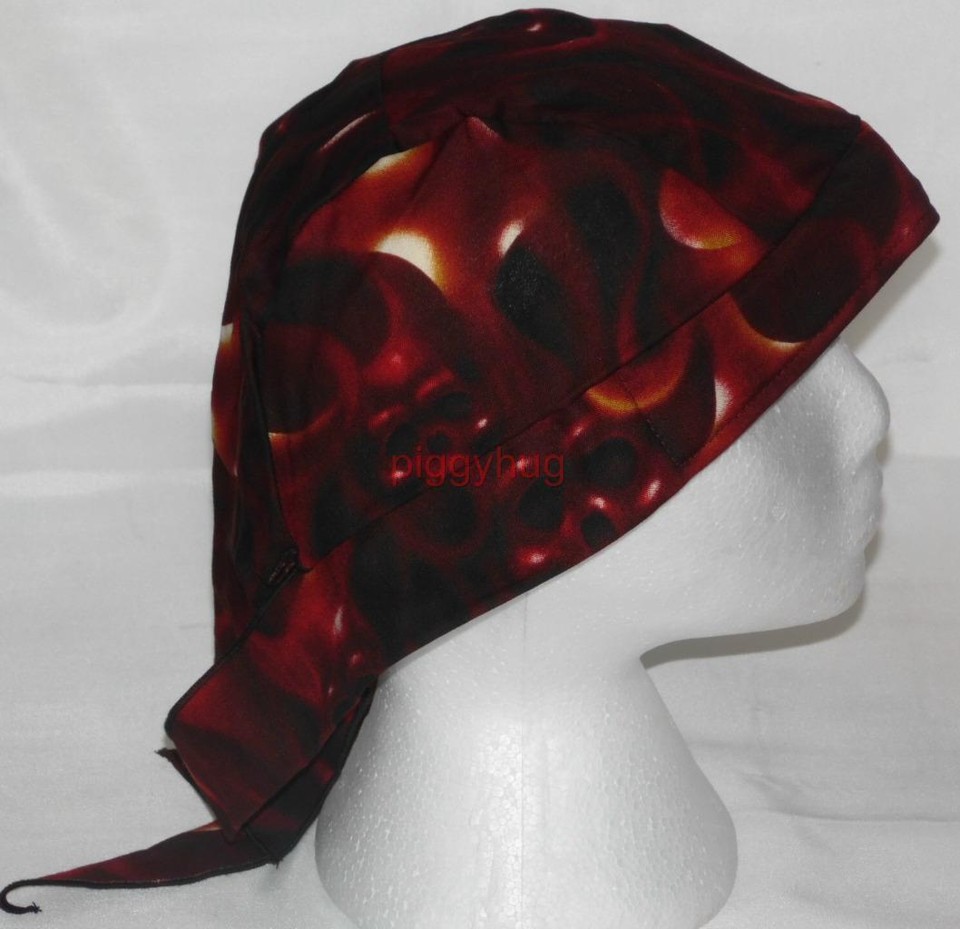 skull cap hat do du doo rag ghosts skulls flames fire sweat band USA | eBay