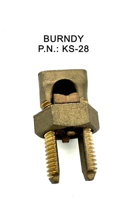 QTY:1 ~NEW~ BURNDY - P.N.:KS28, COPPER SPLIT BOLT GROUNDING CONNECTOR ...