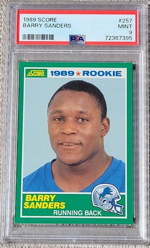1989 Score -- BARRY SANDERS -- Rookie Card -- #257 -- PSA 9 !! | eBay